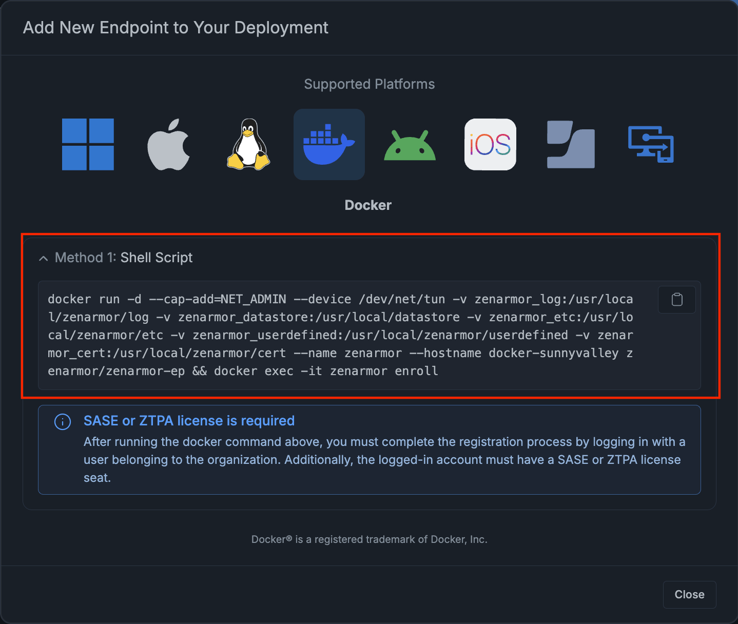 Adding A Docker Endpoint On Zenconsole Zenarmor Adding A Docker Endpoint On Zenconsole Zenarmor