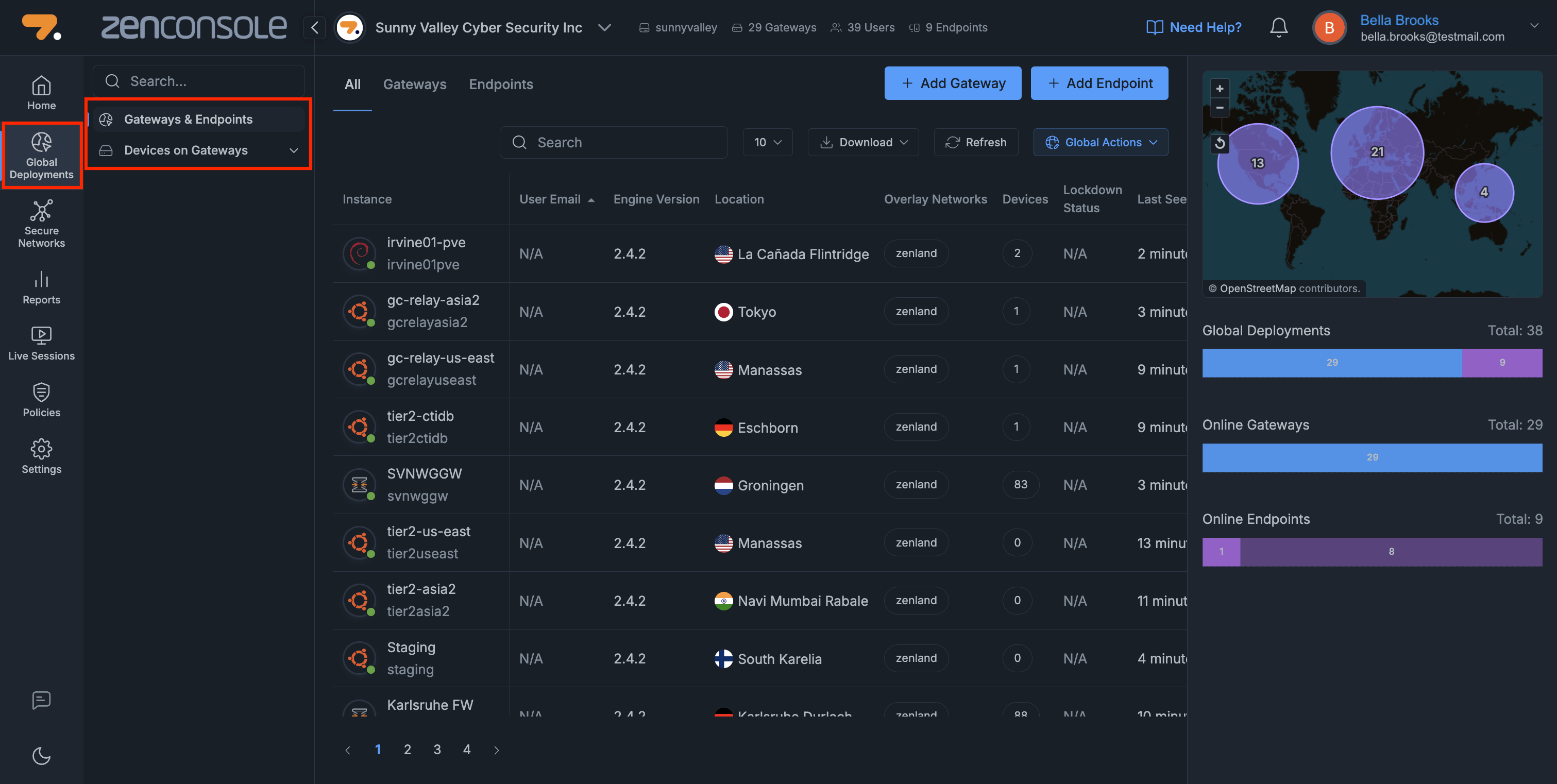Viewing Global Deployments on Zenconsole - zenarmor.com
